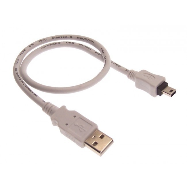 Temco Webshop - Kabel van USB naar mini USB 20cm - Kabels - Producten
